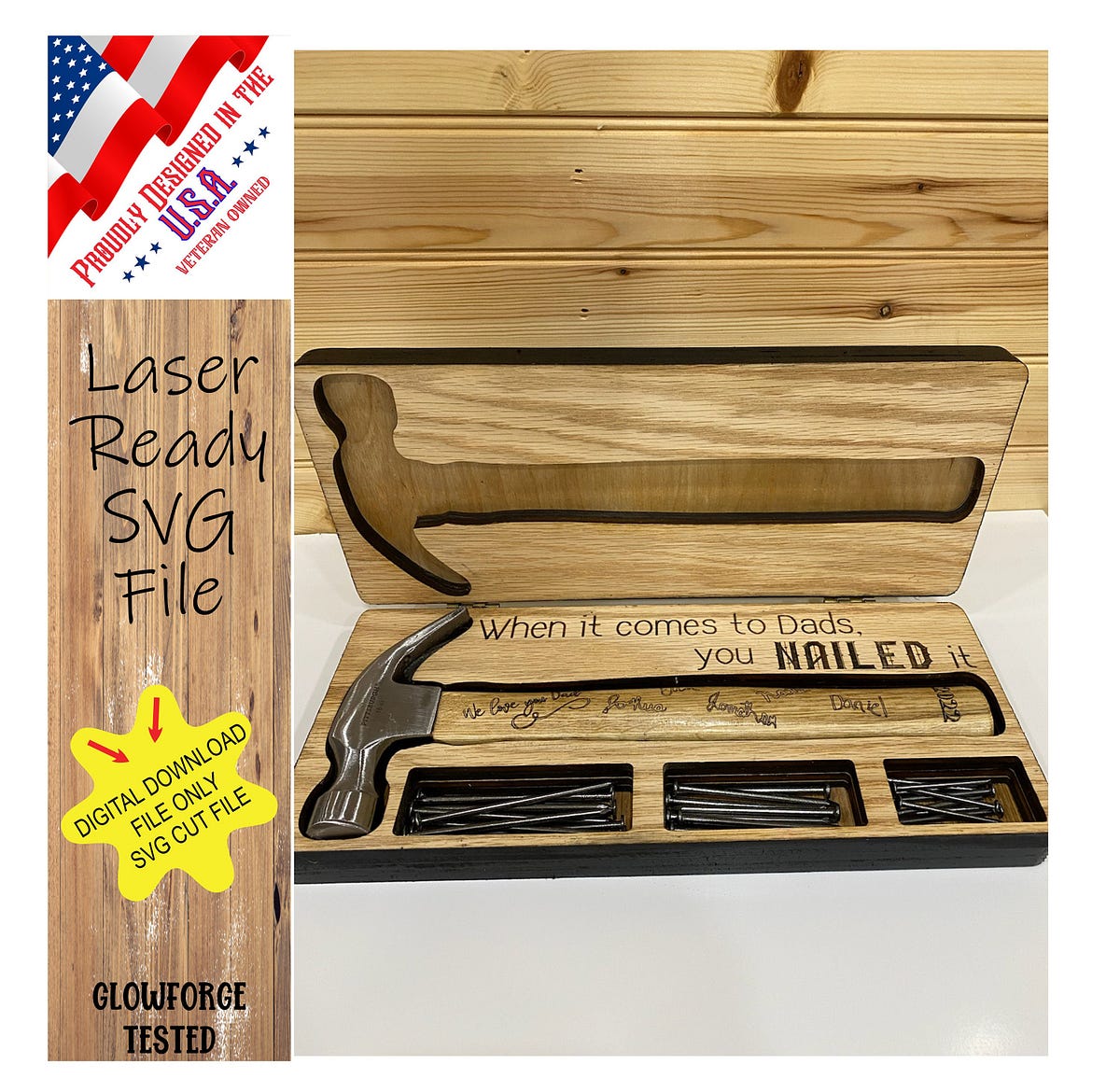 DIGITAL FILE, laser ready | Hammer Box Gift Set SVG Digital File | by ...