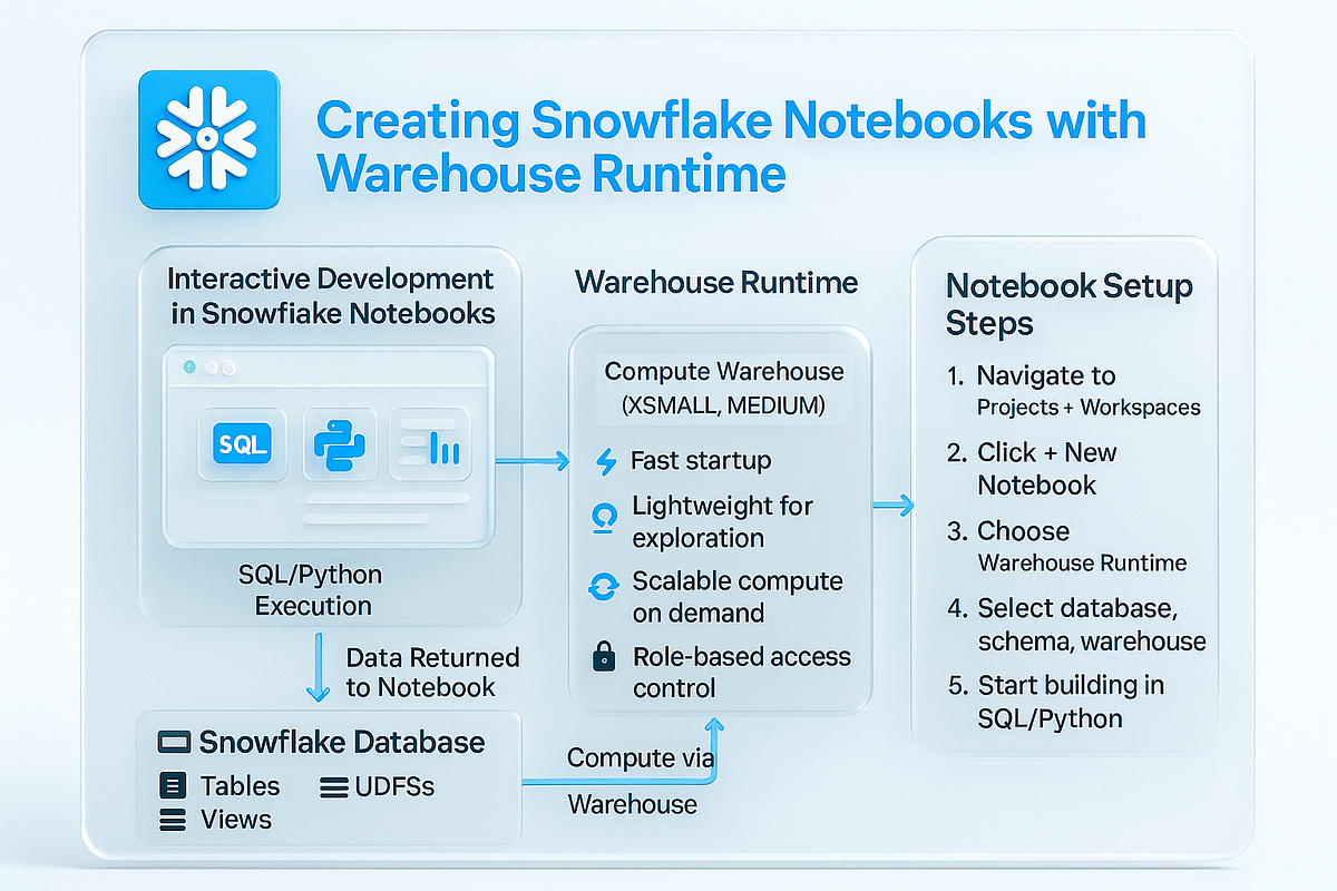 19 - 💡 Creating Snowflake Notebooks with Warehouse Runtime: A Step-by-Step Guide for Data Teams ...