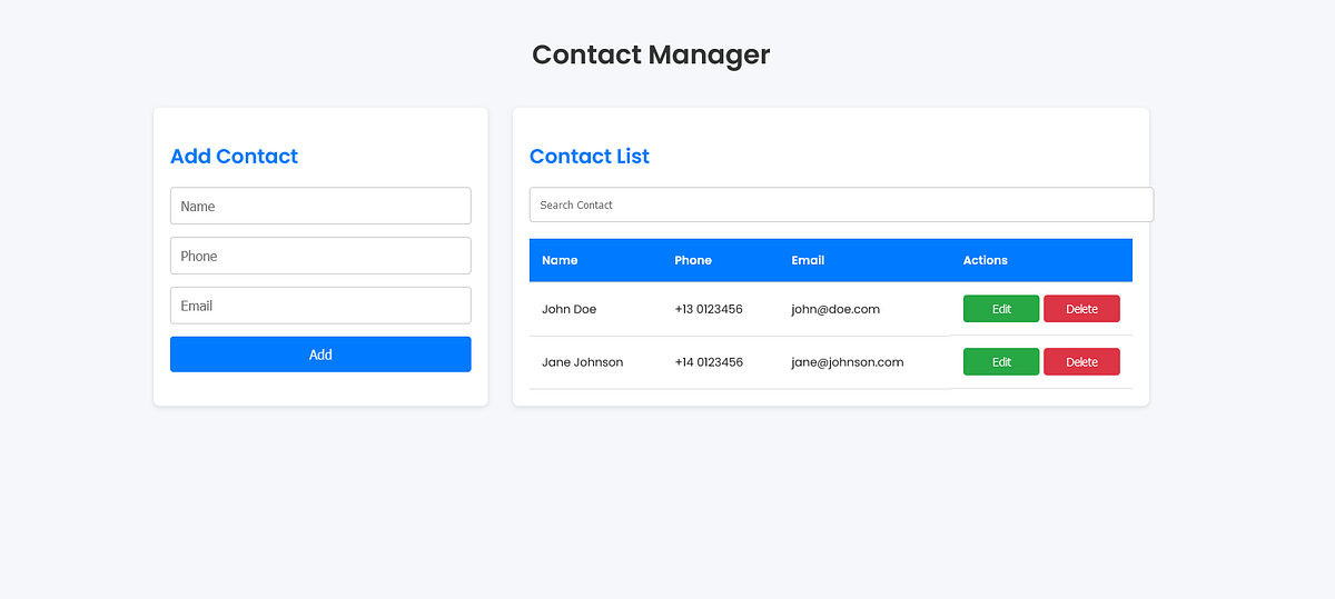 Build a Simple Contact Manager with JS | Medium