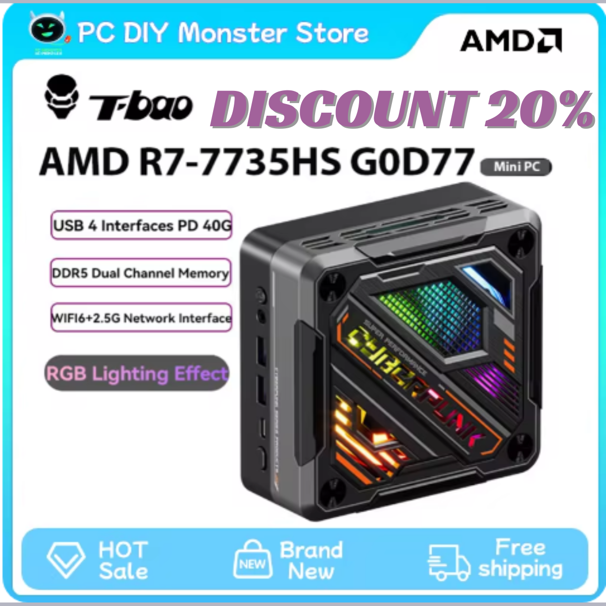 T-bao G0D77 Mini PC R7–7735HS: The Ultimate Compact Powerhouse for ...