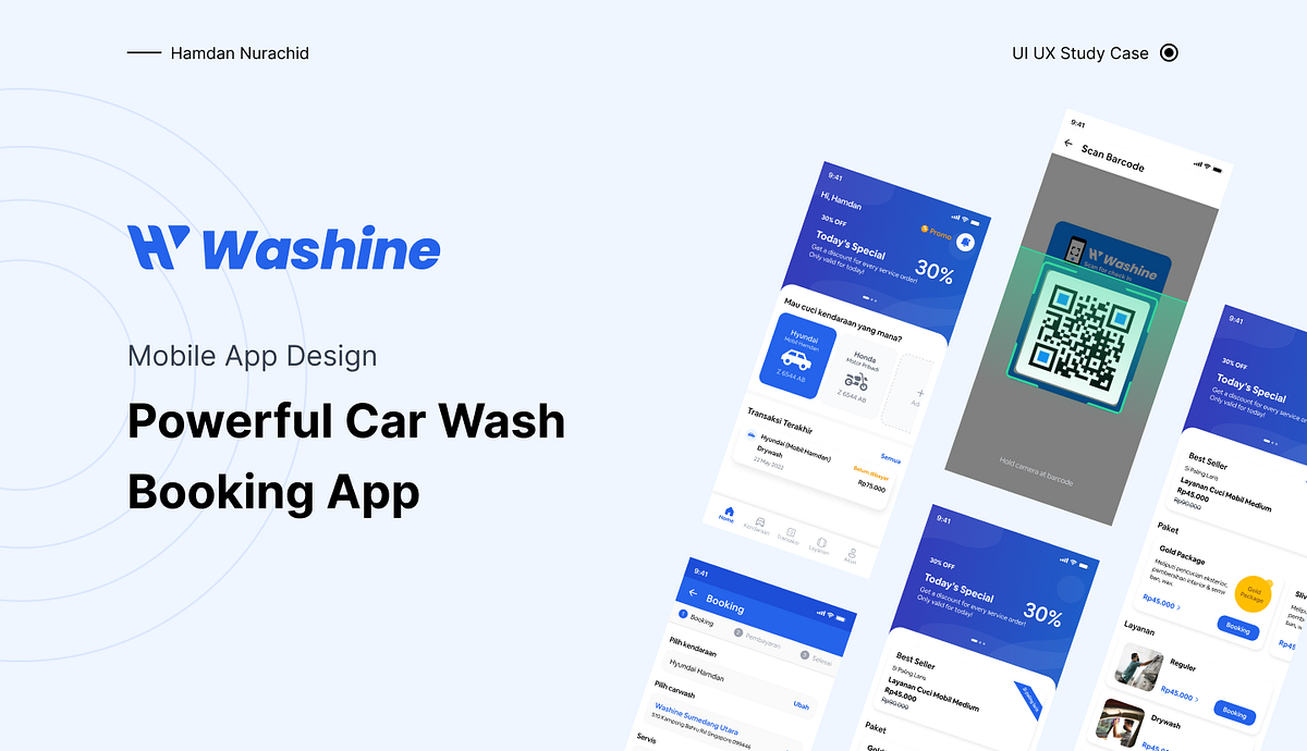 UI/UX Case Study — Washine Powerful Car Wash Booking Ap | by Hamdan ...