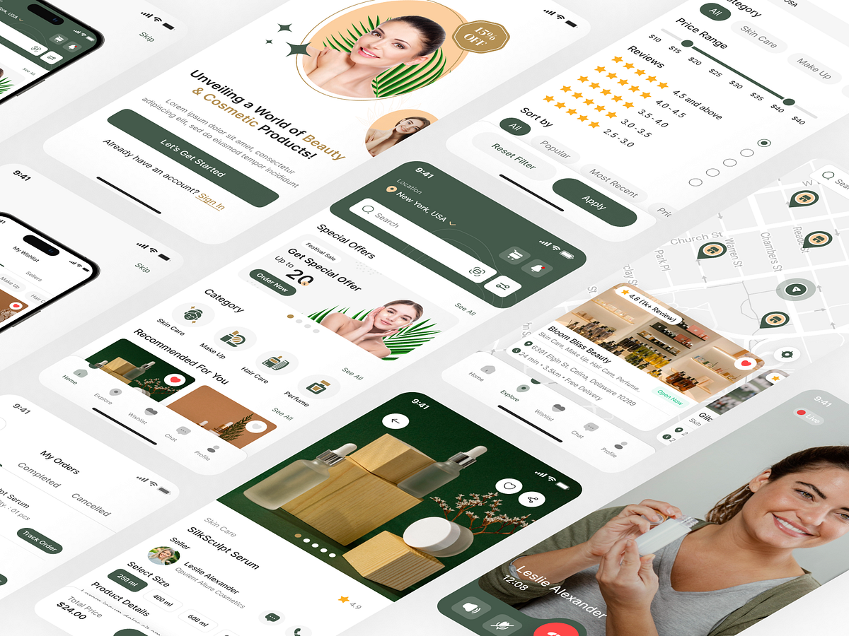 Beauty and Cosmetic Product Shop Mobile App UIUX Design | Figma | by ...