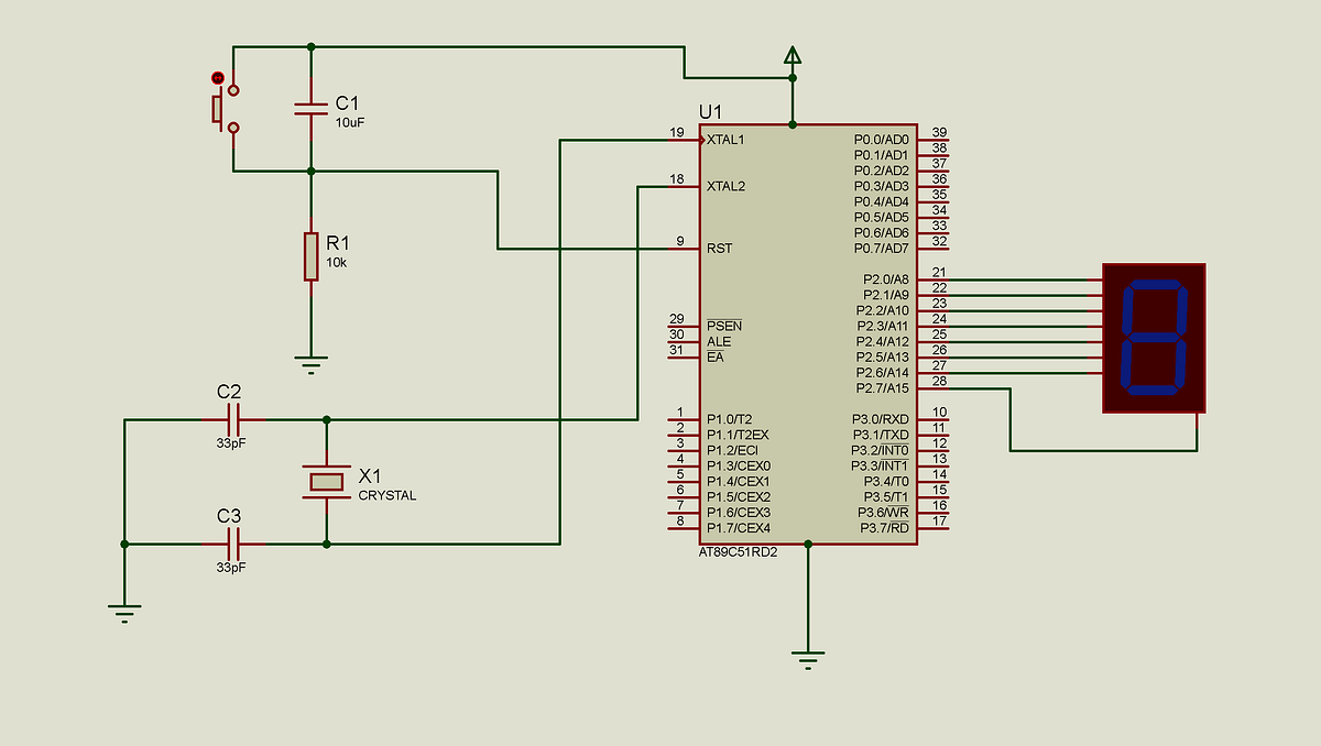 Up counter and Letter writing using 8051 microcontroller (AT89C51) and a 7 segment Display. | by ...
