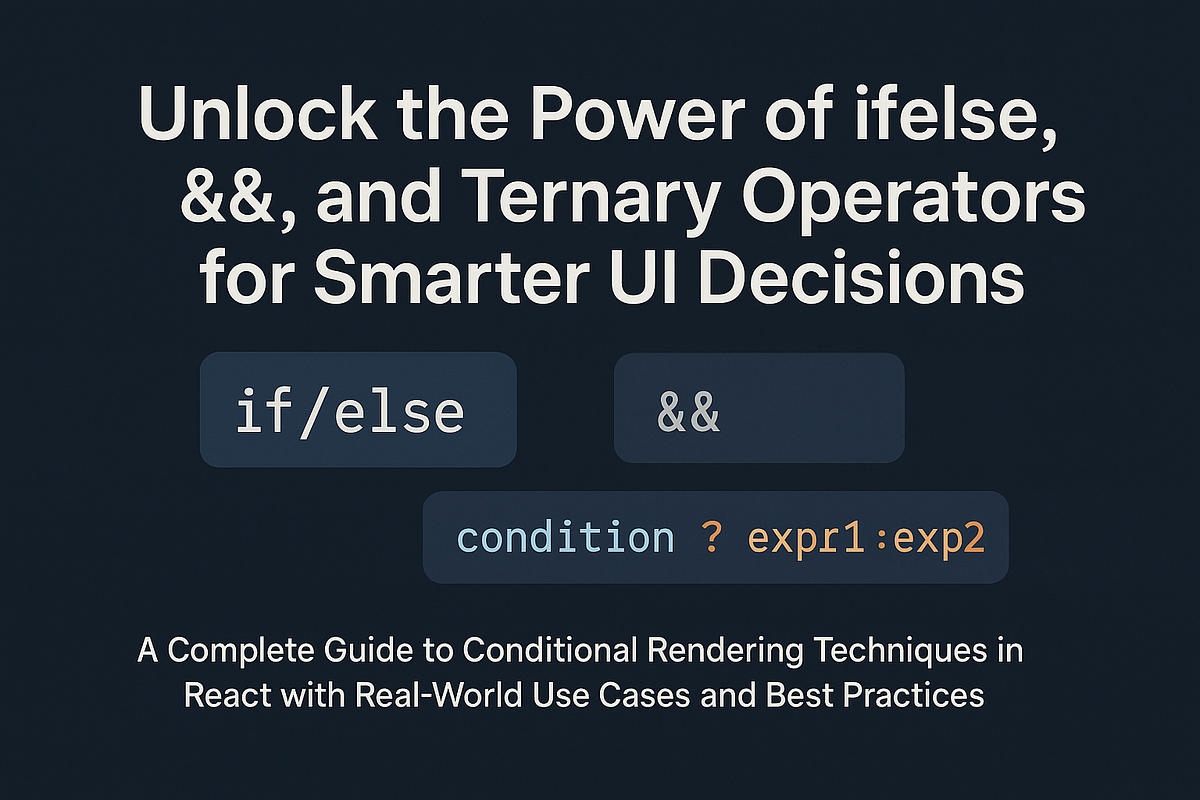 Unlock the Power of if/else, &&, and Ternary Operators for Smarter UI Decisions In React | by ...