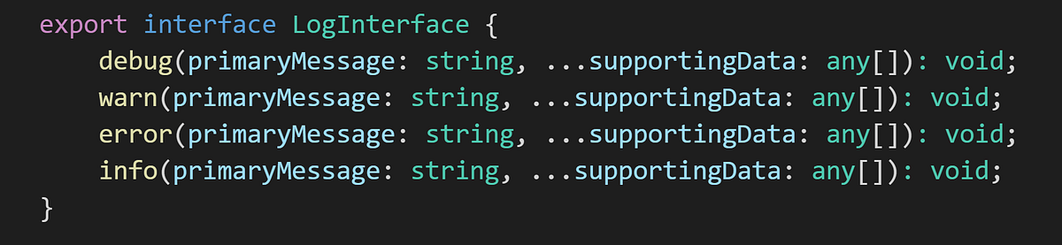 Simple JavaScript Logger in TypeScript Demonstrating Interfaces, Union Types and Rest Parameters ...
