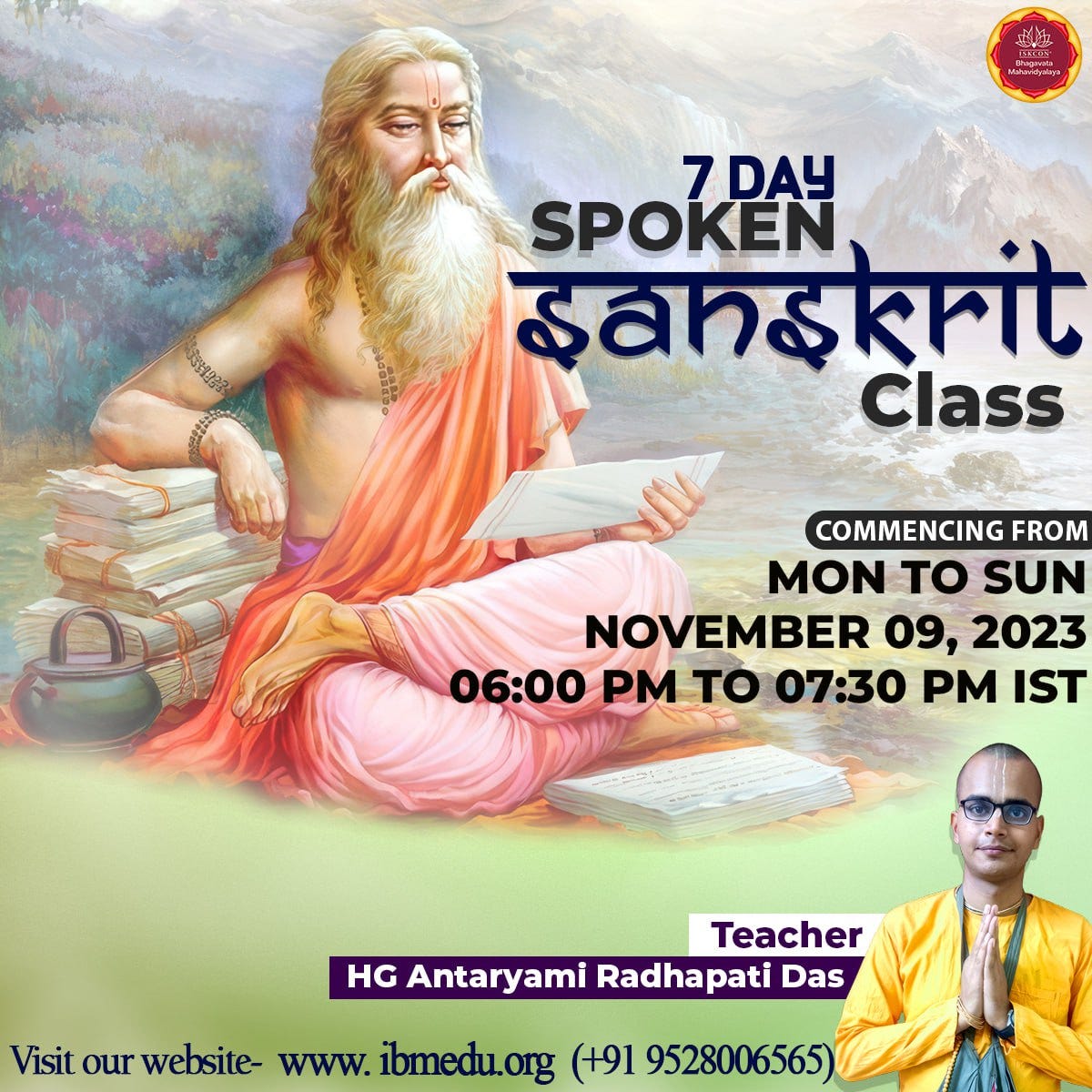 7 Day Spoken Sanskrit Class | Online Course | Commencing From Nov 09 ...