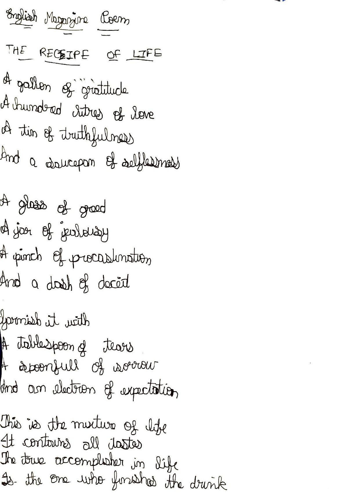 The Recipe of Life - Janani Sundararaman - Medium