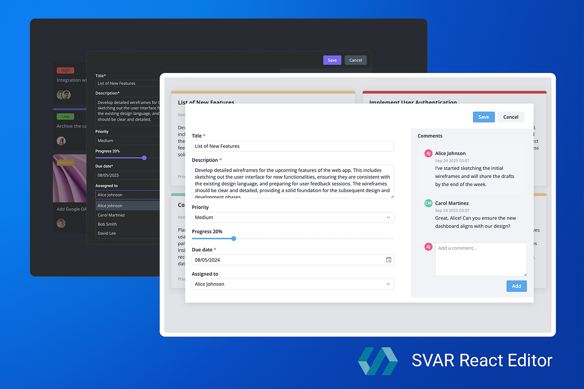 Building Edit Forms in React? SVAR Editor Might Save You Hours | by SVAR UI Components ...