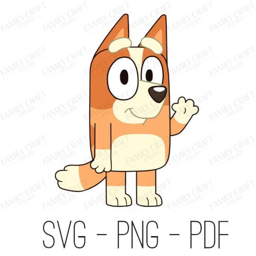 Bluey Bingo Outline Svg, Bingo Dog Svg, Bluey Svg, Cartoon Svg, Png Pdf ...
