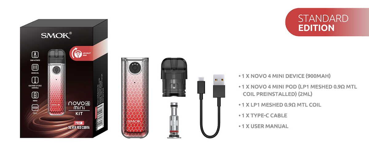 Smok NOVO 4 MINI 20W Pod Kit - vapewholesale - Medium