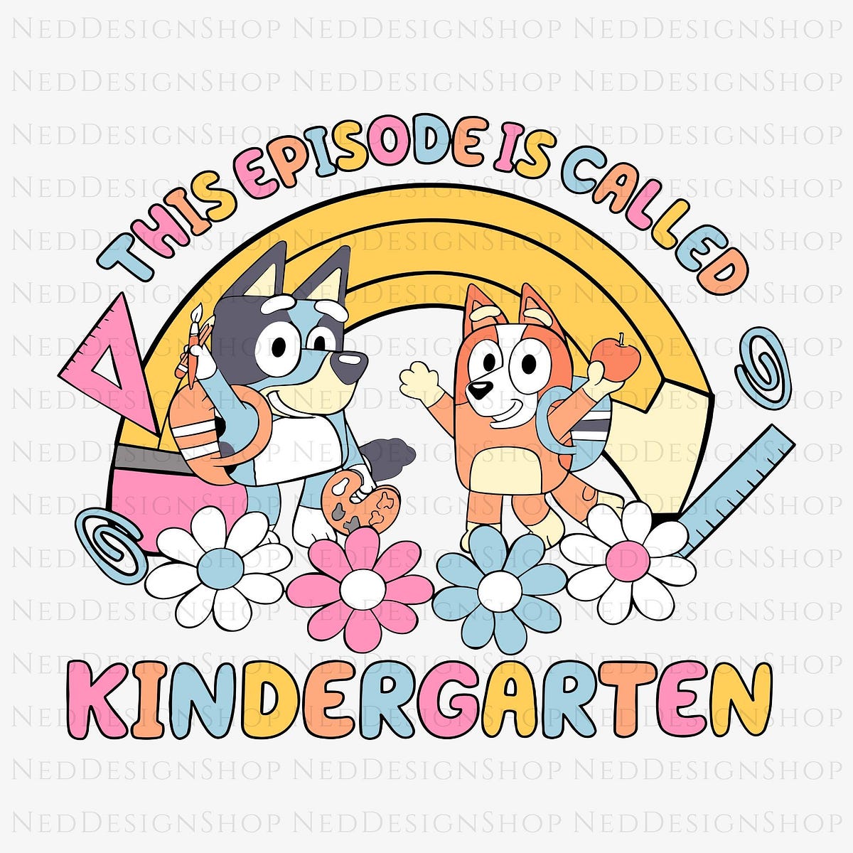 Bluey Kindergarten Png Svg, Bluey Back To School Png, Bluey First Day ...