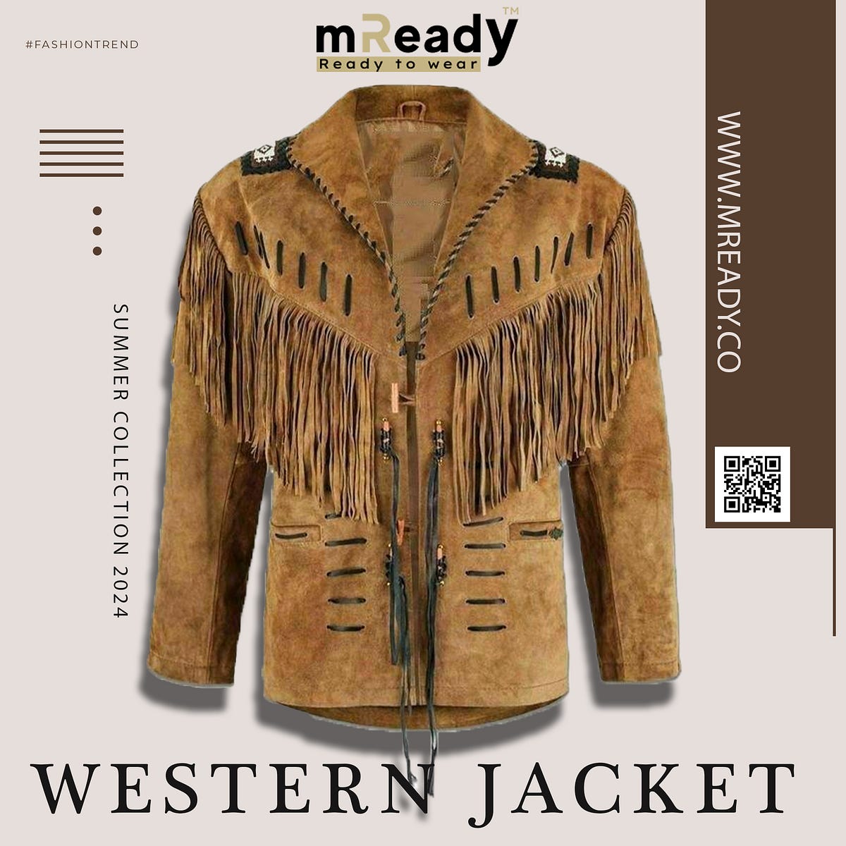 Handmade Men’s Western Suede Leather Jacket — Cowboy Style Fringe ...