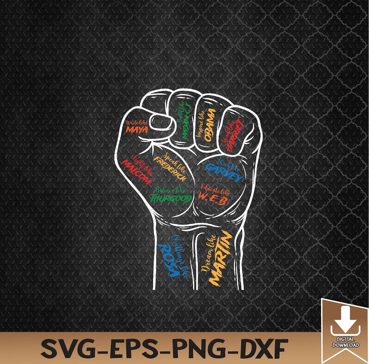 Power Fist Hand Inspiring Black Leaders Black History svg, Fist Hand ...