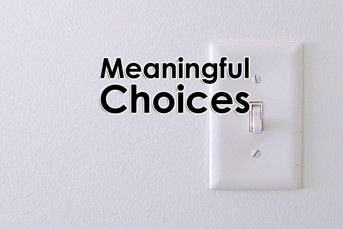 Meaningful Choices. A more serious definition of games is… | by Dave ...