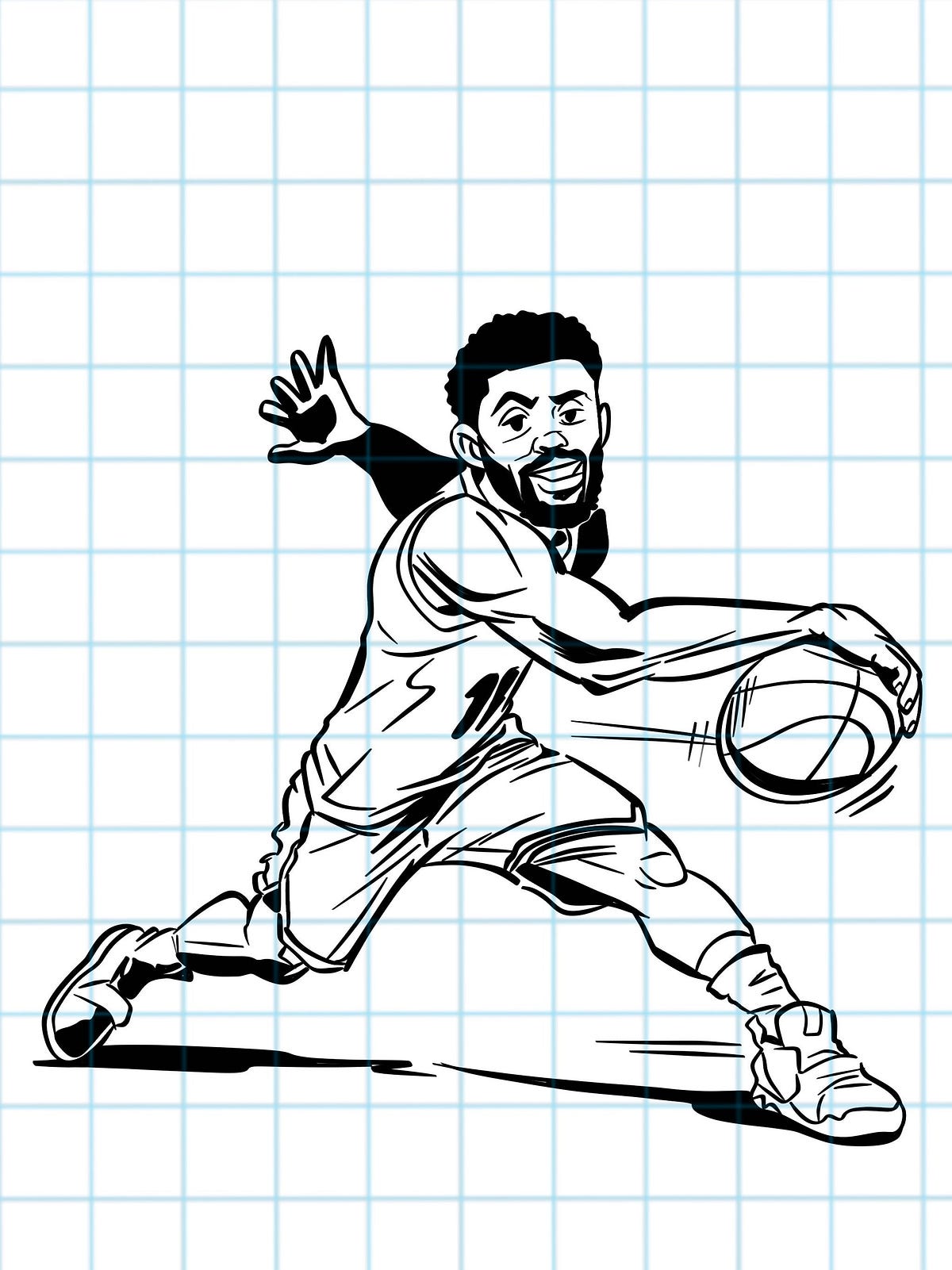 Kyrie Erving svg. Cricut cutfile basketball player - Thanemerrick - Medium