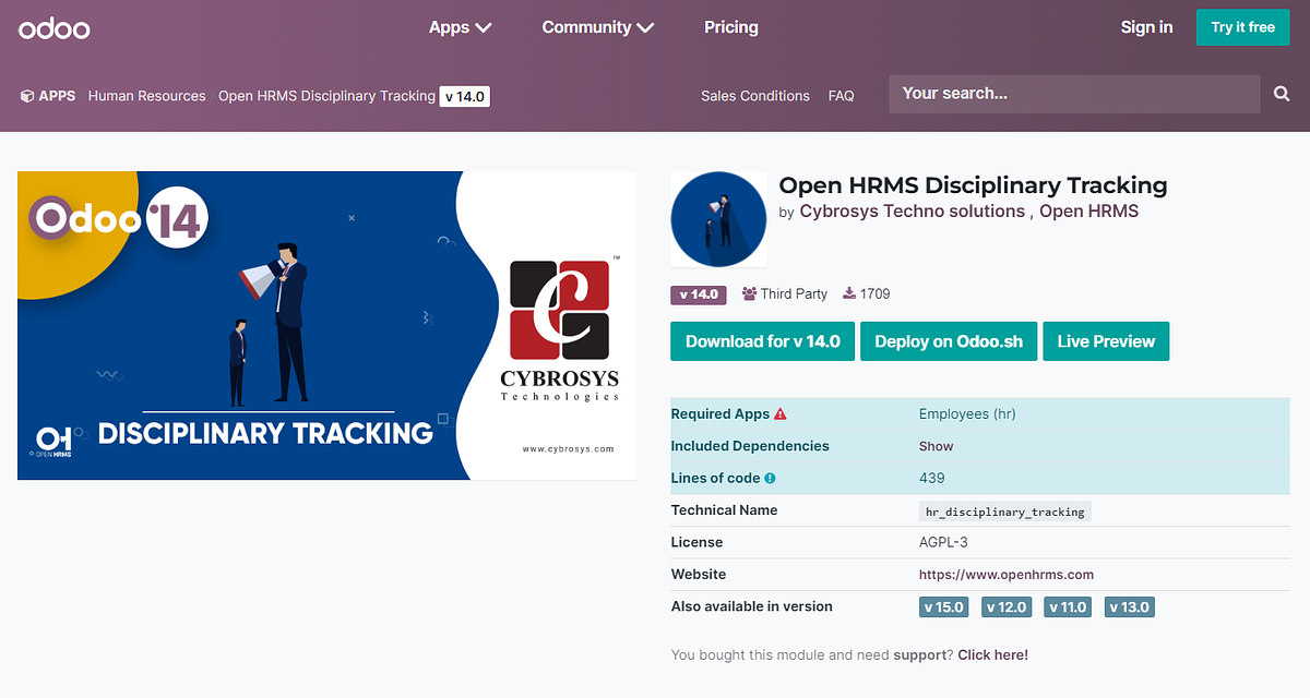 Menginstall Modul Open HRMS Disciplinary Tracking di Odoo 14 | by Alif | Medium