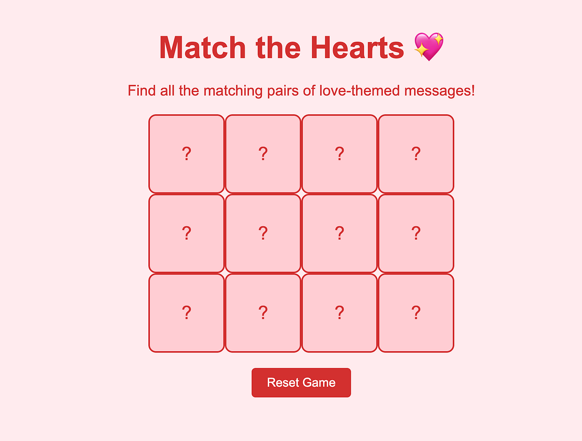 Memory Game Code Audit. “Match the Hearts” is a simple yet… | by Okoli ...