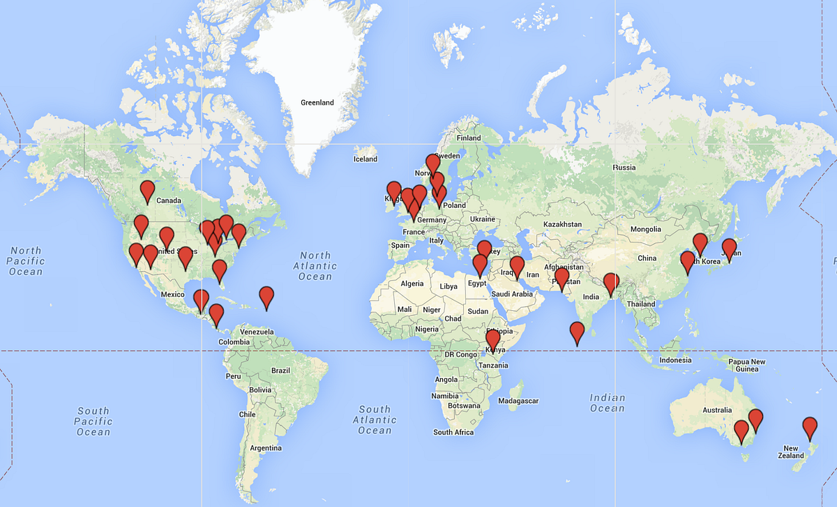 Day 17. This is a map of Denarri users… | by Andrew Ghobrial | Medium