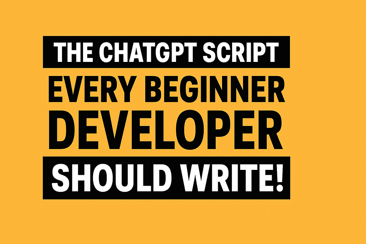 The ChatGPT Script Every Beginner Developer Should Write! | by ...