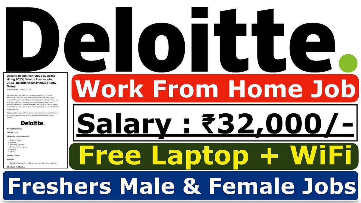 Deloitte Hiring 2023 Free Online Apply 2400+ Post - Freemejob - Medium