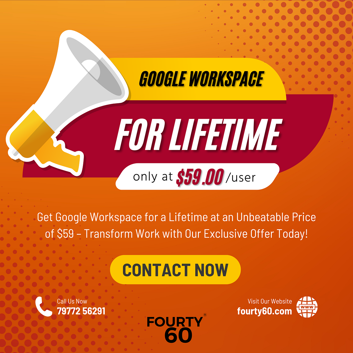 Breaking News: Google Workspace for Lifetime $59 USD with Forty60 Infotech | by Fourtymarketing ...