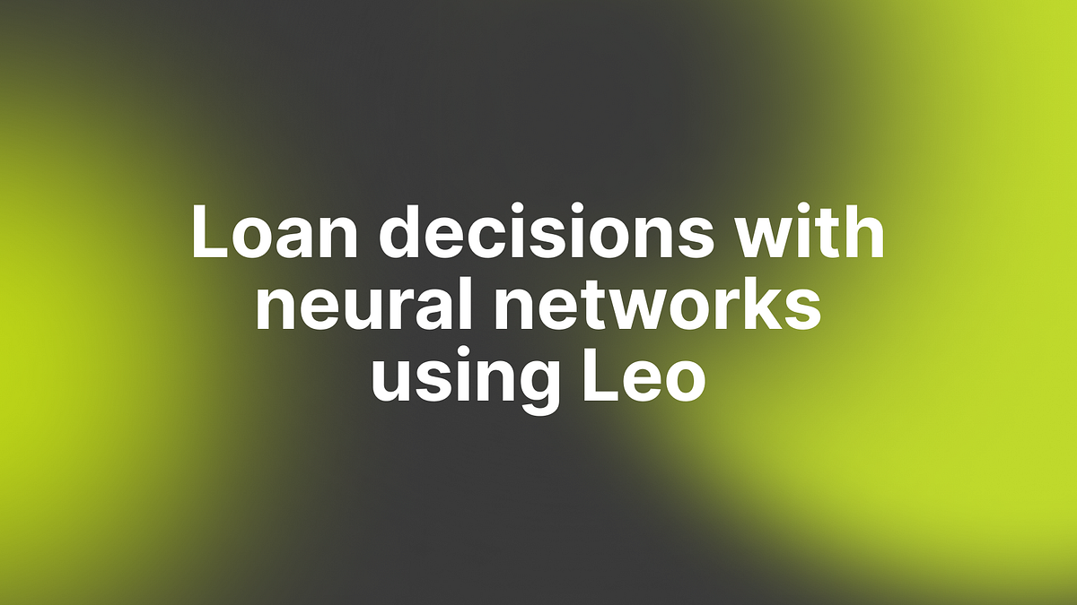 Loan decisions with neural networks using Leo | by Neiro | May, 2023 | Medium
