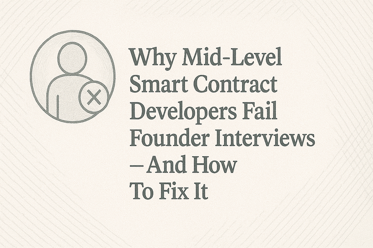 Why Mid-Level Smart Contract Developers Fail Founder Interviews — And How To Fix It | by ...