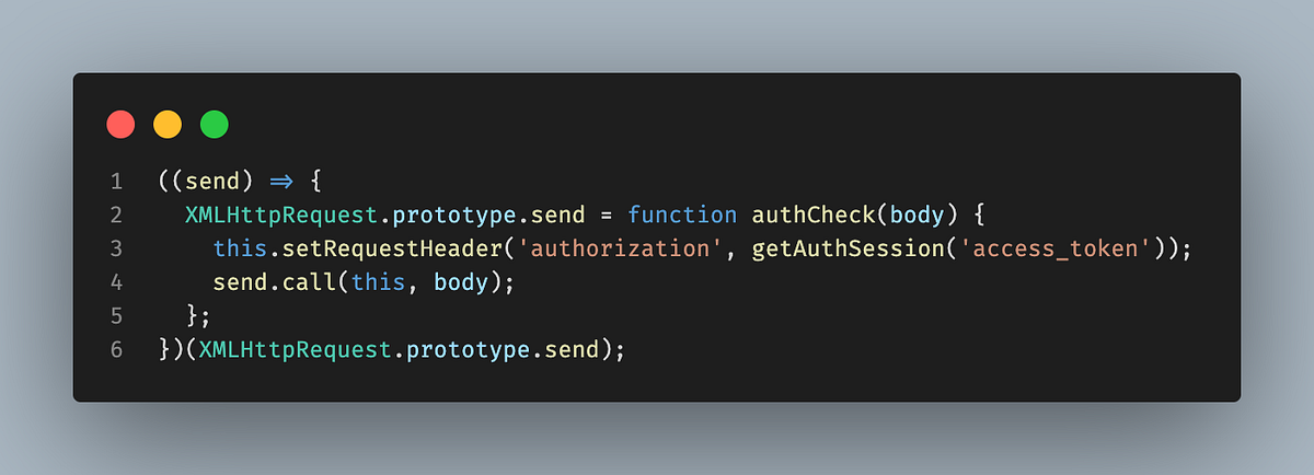 Intercepting XHR requests to add authorisation header: Modifying ...