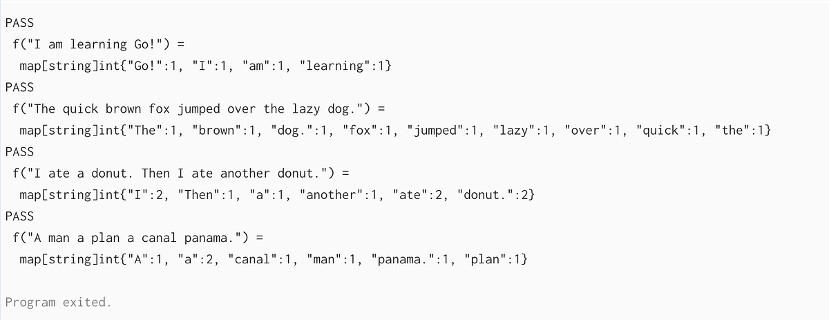 My solution for the map exercise on A Tour of Go. | by Ankit Wadhwana ...