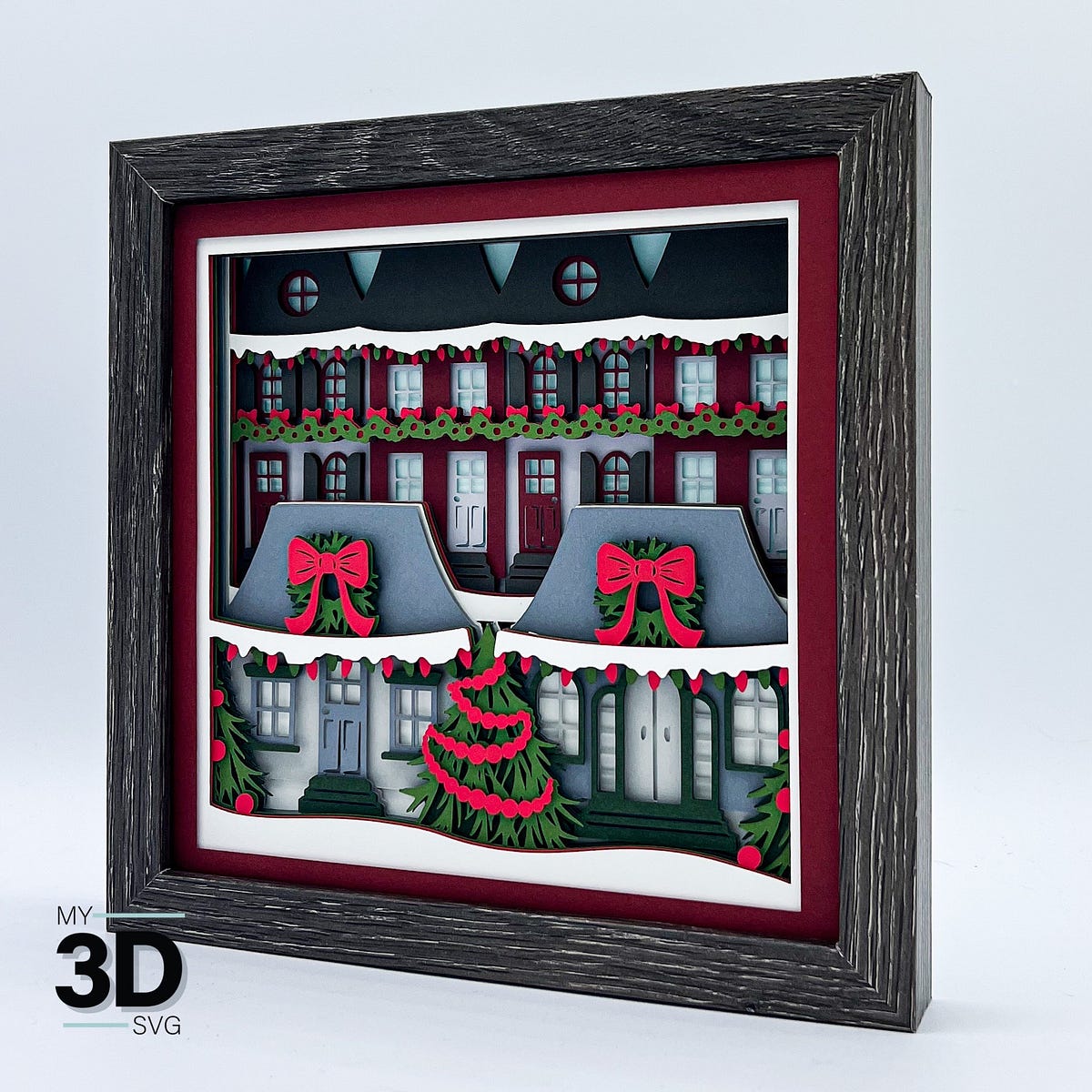 3D CHRISTMAS VILLAGE svg — 3D Christmas svg — CHRISTMAS shadow box svg ...