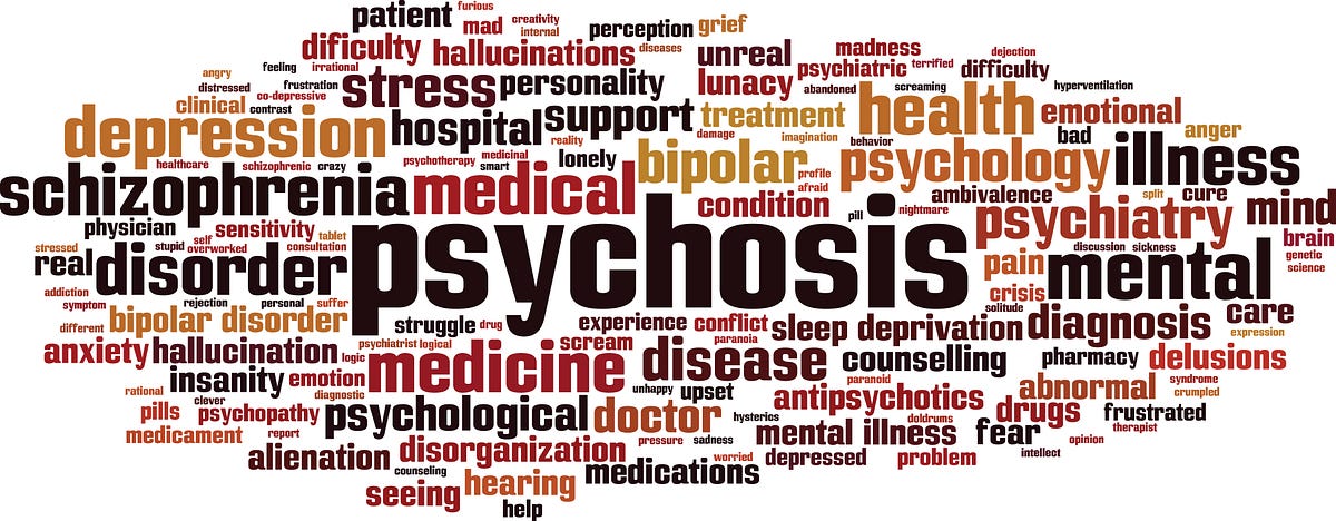 Psychosis: psyche, soul and mind. Psychosis, commonly referred to as a ...