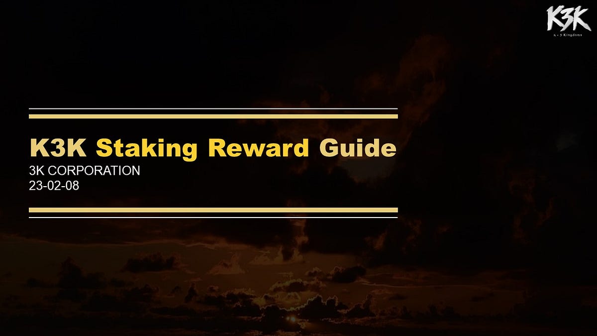 K3K Staking Reward Guide. Staking rewards are paid in points, not… | by K-3Kingdoms | Medium