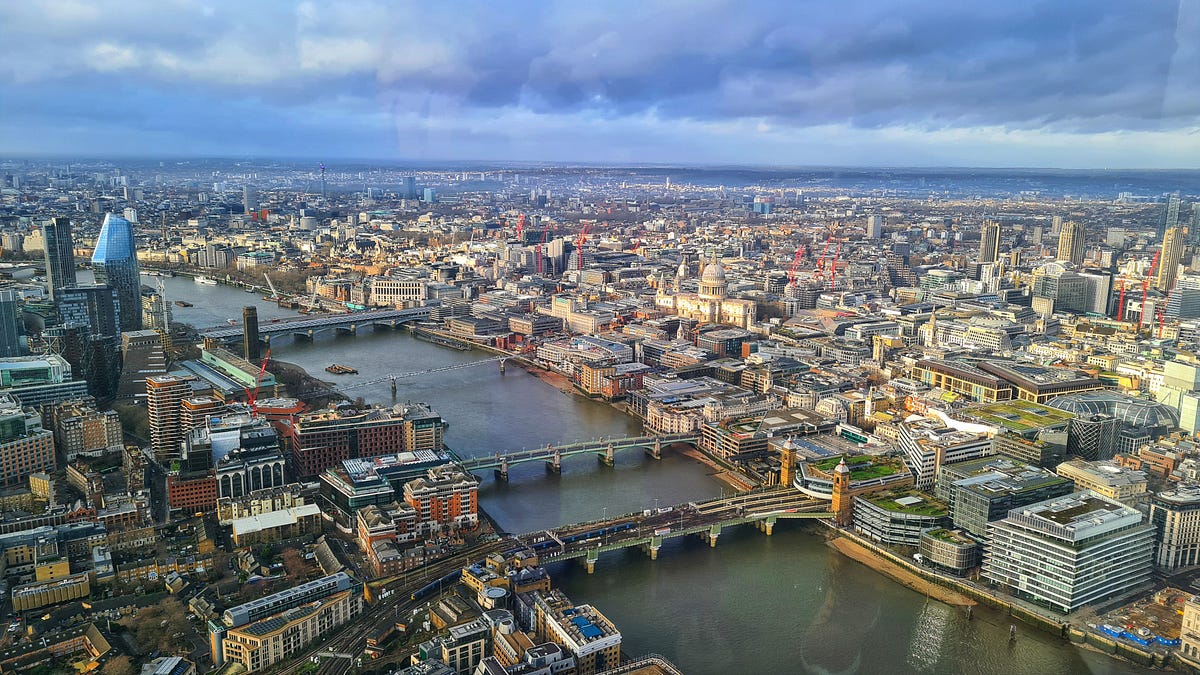 Skyline View from the Shards. Panoramic view of London city | by ...
