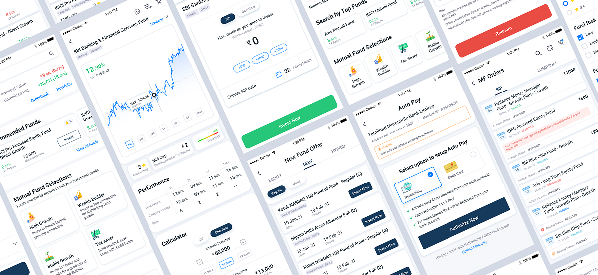 Designing 5paisa Mutual Fund App. How I designed Mutual Fund ...
