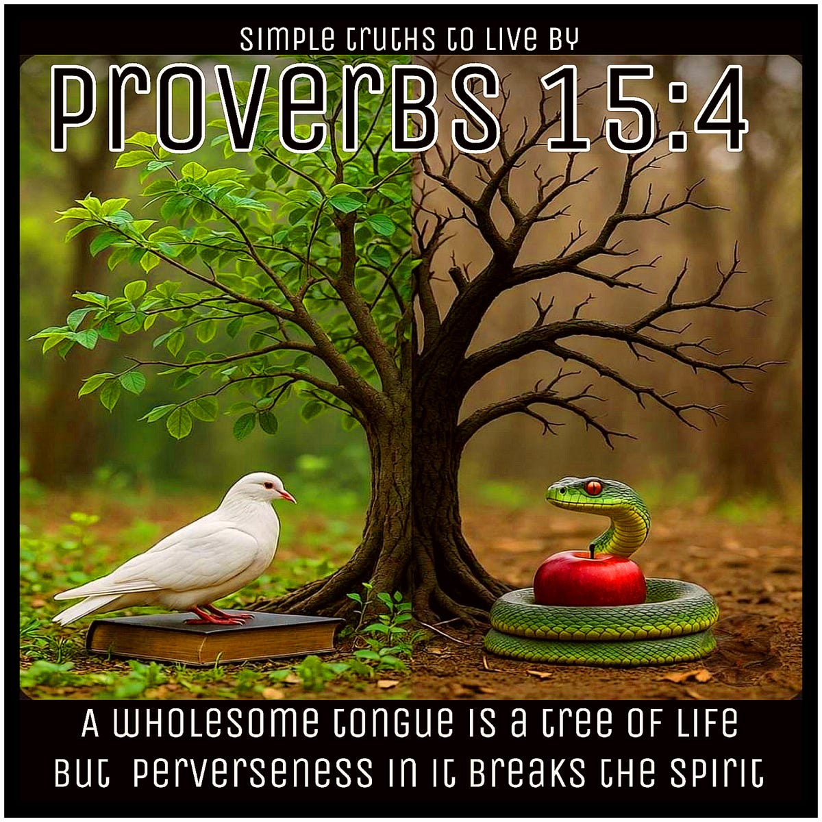A wholesome tongue is a tree of life, But perverseness in it breaks the ...