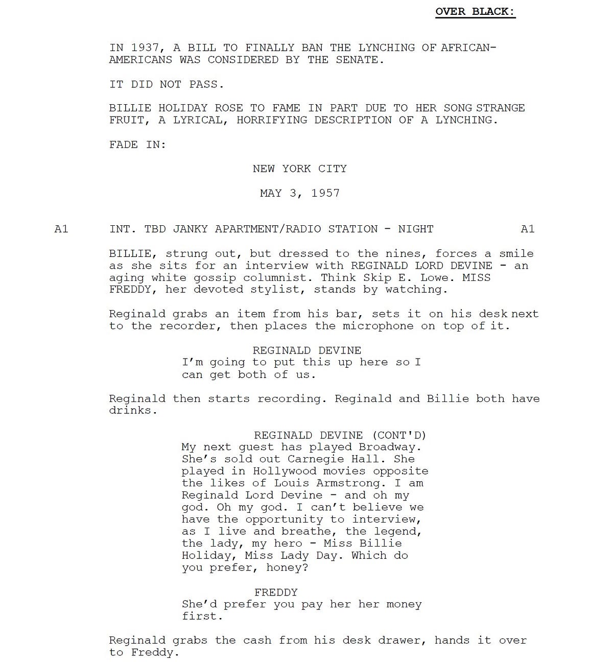Page One: “The United States vs. Billie Holiday” (2021) - Go Into The Story