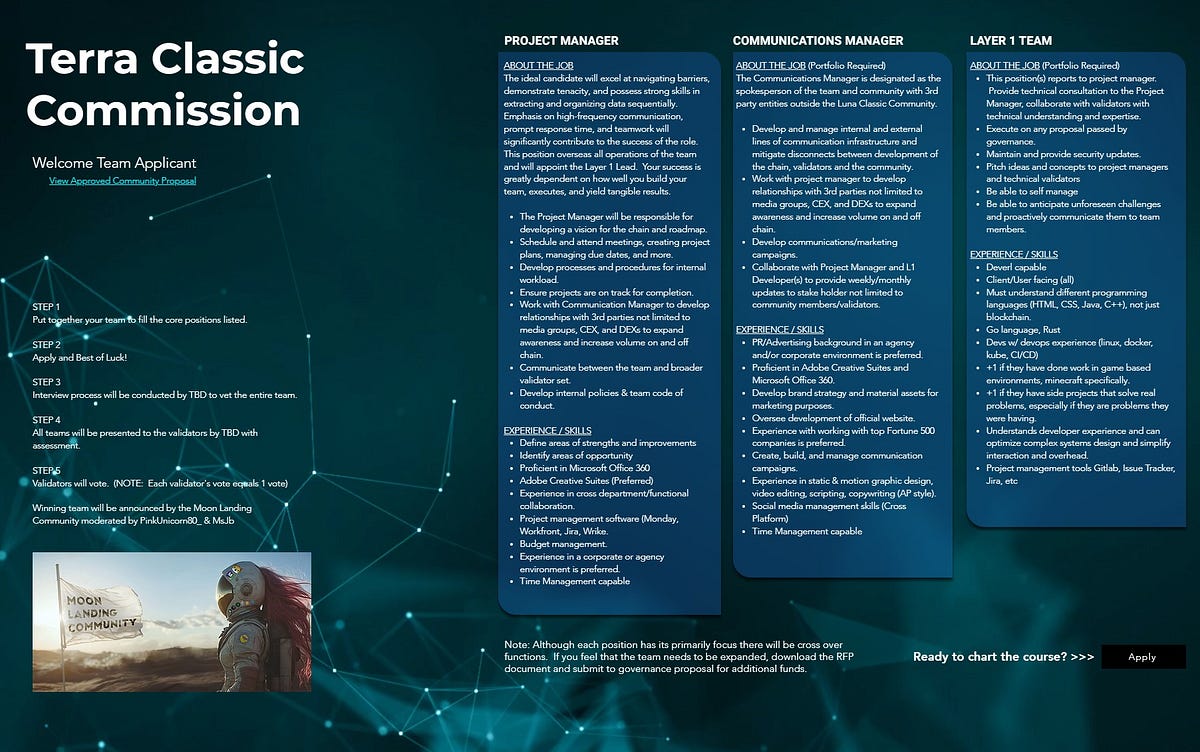 Proposal: The Terra Classic Commission Team | by PinkUnicorn80 | Medium
