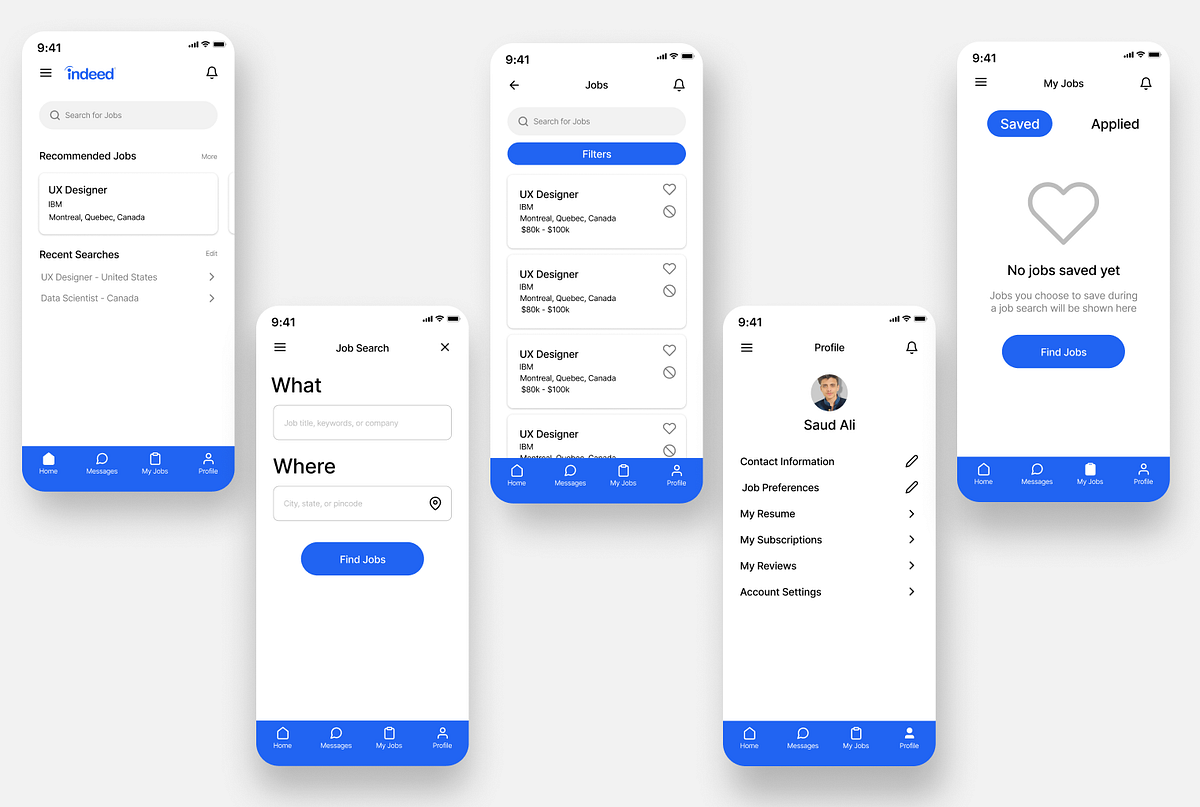 Indeed Job Search App Redesign- a UX case study | by Saud Ali | Medium
