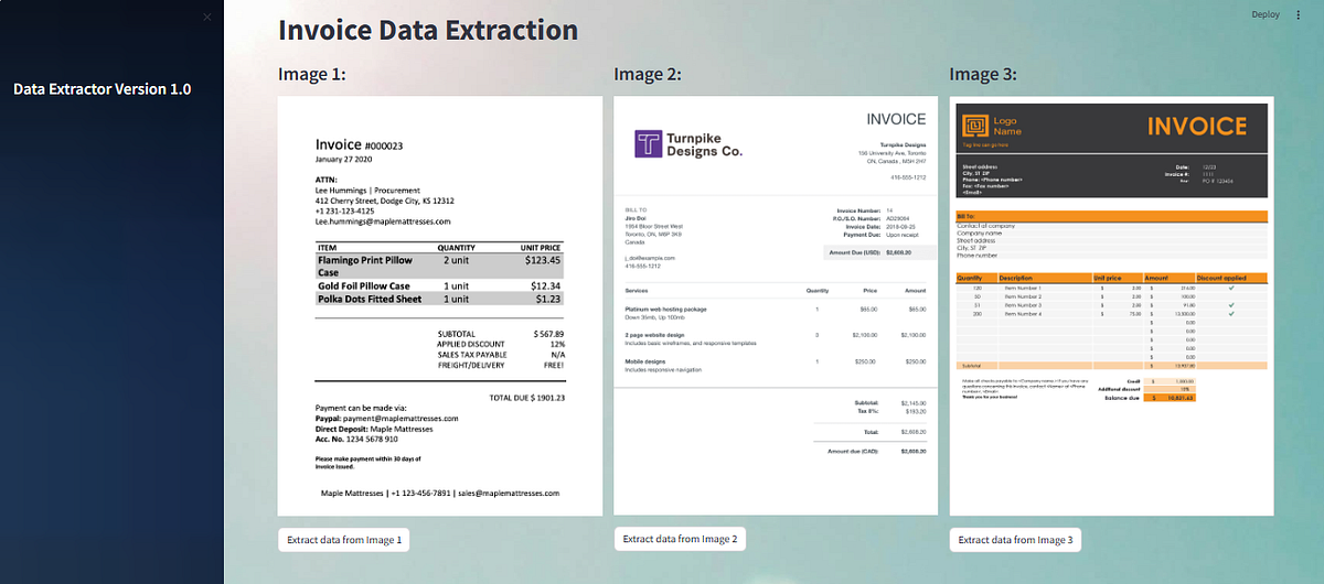 Invoice Data Extraction Streamlit Application Using OCR | by Akunnaanyamkpa | Medium
