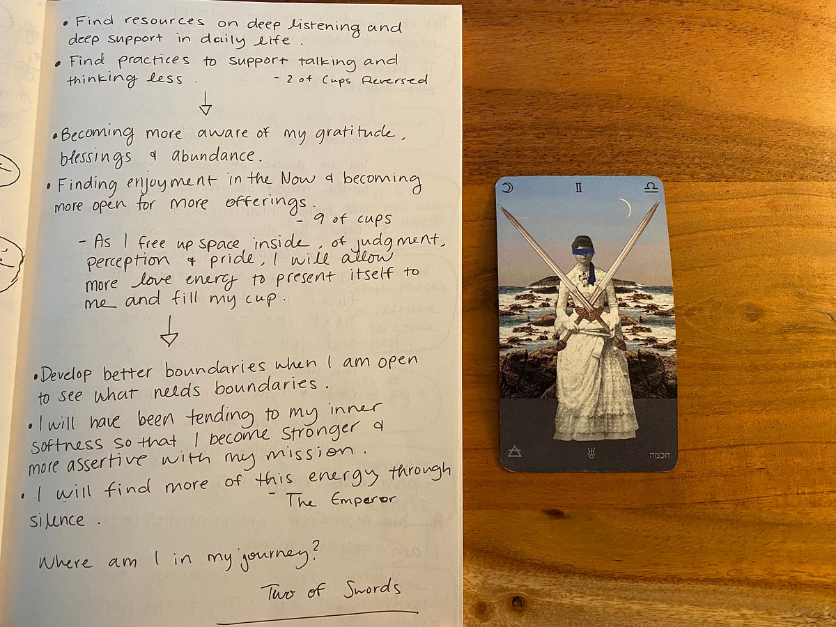 Two of Swords meditation.. Stay in the recipe. | by ally roenfeldt | Medium