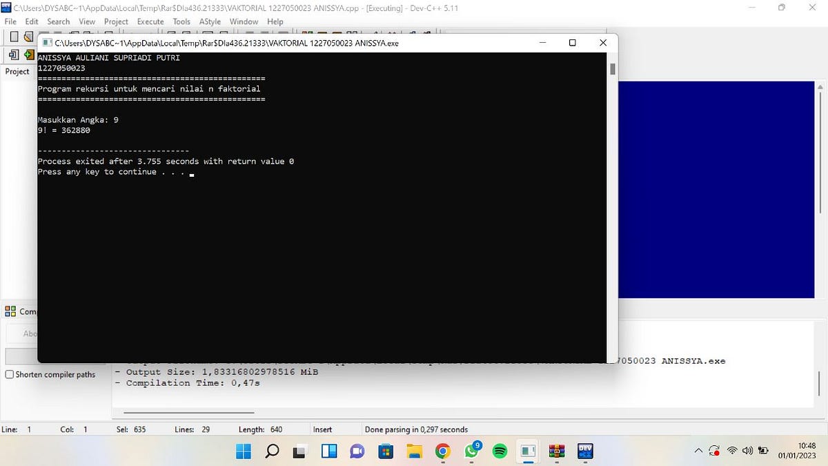 Program Fungsi Rekursif - Anissyaauliani - Medium