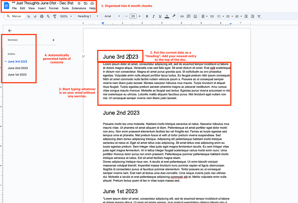 The life changing magic of Google Docs Journaling | by bhoomika | Medium