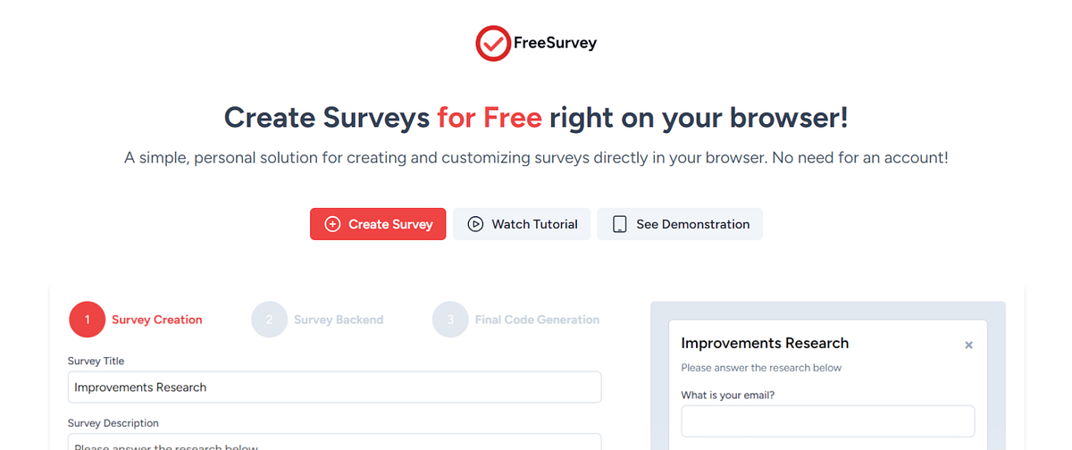 Freesurvey.app: Create and Embed Surveys, No Account Needed - Tiago ...