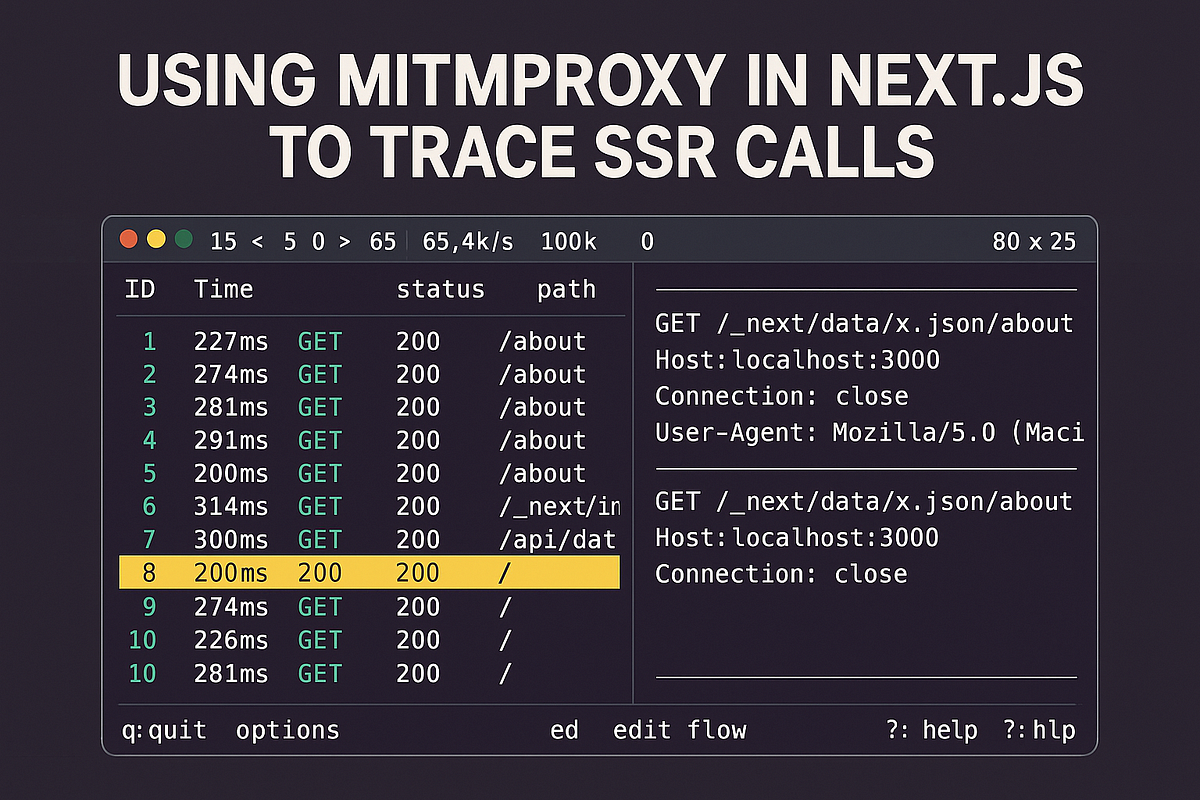 Intercepting Fetch API Calls in a Next.js SSR App Using mitmproxy on macOS | by Matteo Collina ...