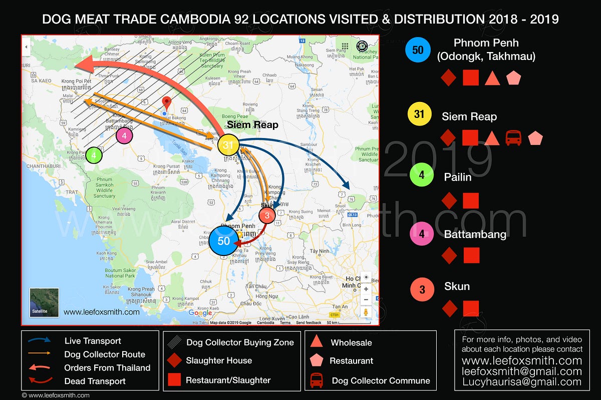 Dog Meat Trade Cambodia Maps And Distribution 2018–2019 | by Lee Fox ...