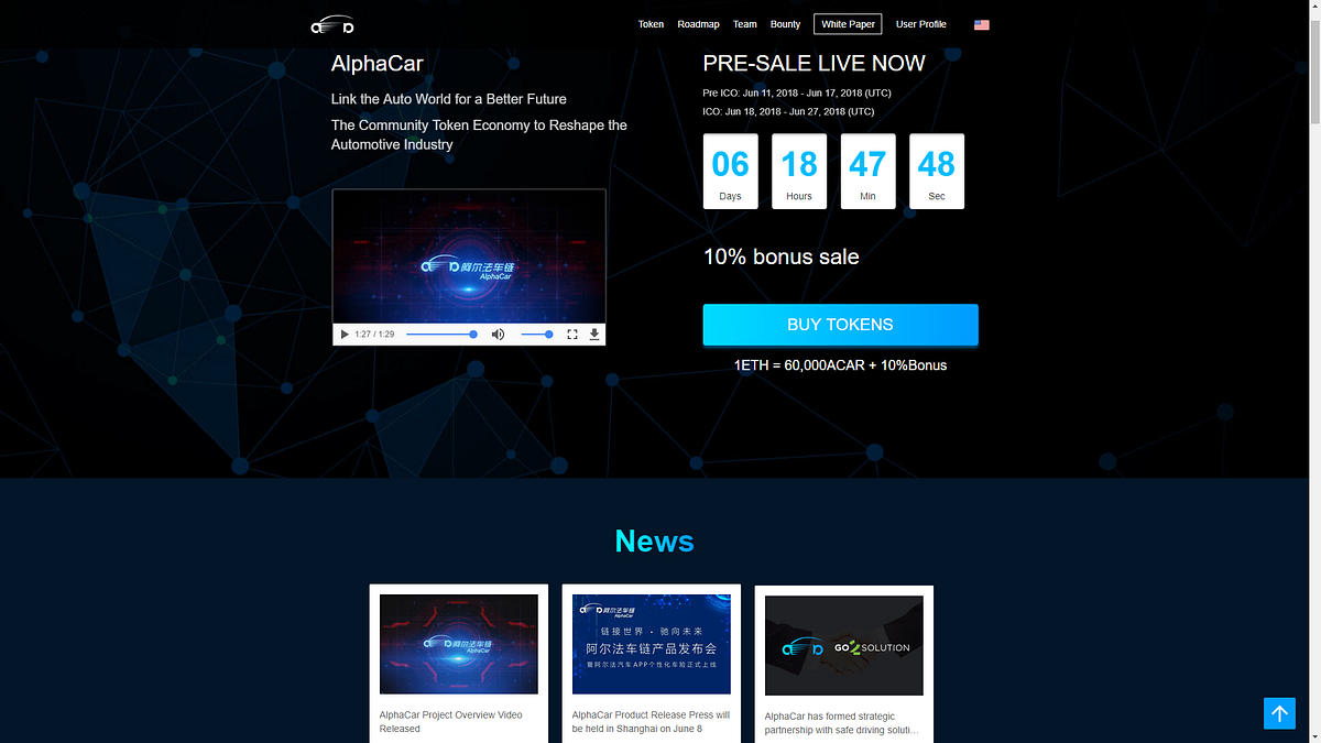 AlphaCar Token Pre-Sale is Now Open !!! | by AlphaCar | Medium