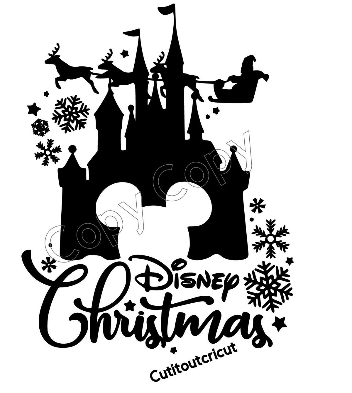 Magic Christmas Castle, Mouse Xmas, Cinderella’s castle Disneyland ...
