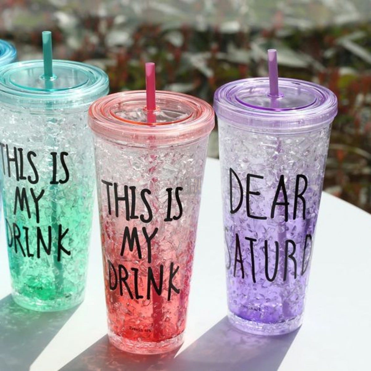 FROSTED GEL TRAVEL WATER SIPPER TUMBLER | by Catchin Catch | Medium
