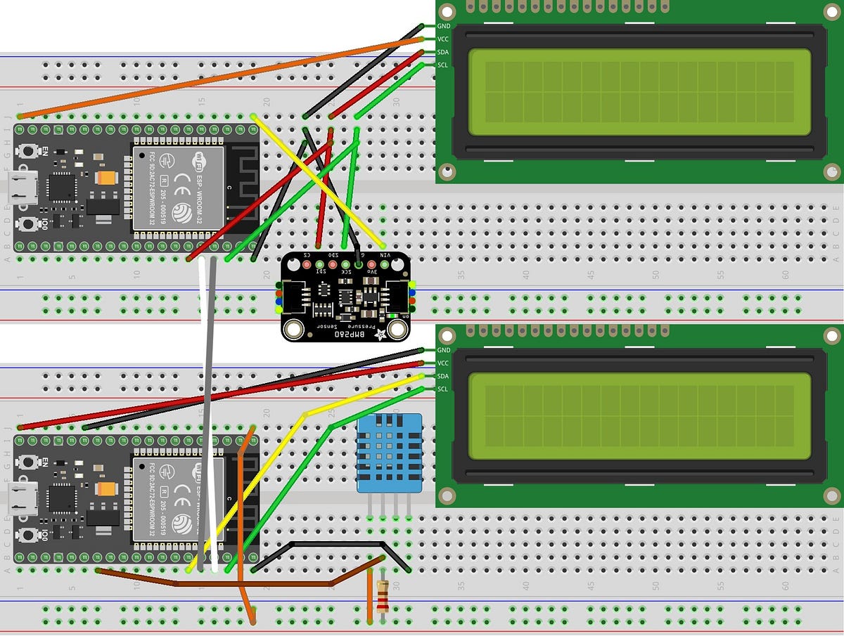 Sistem Embedded Project 12 Connection Between Two Esp32s And Two Or More I2c Modules By