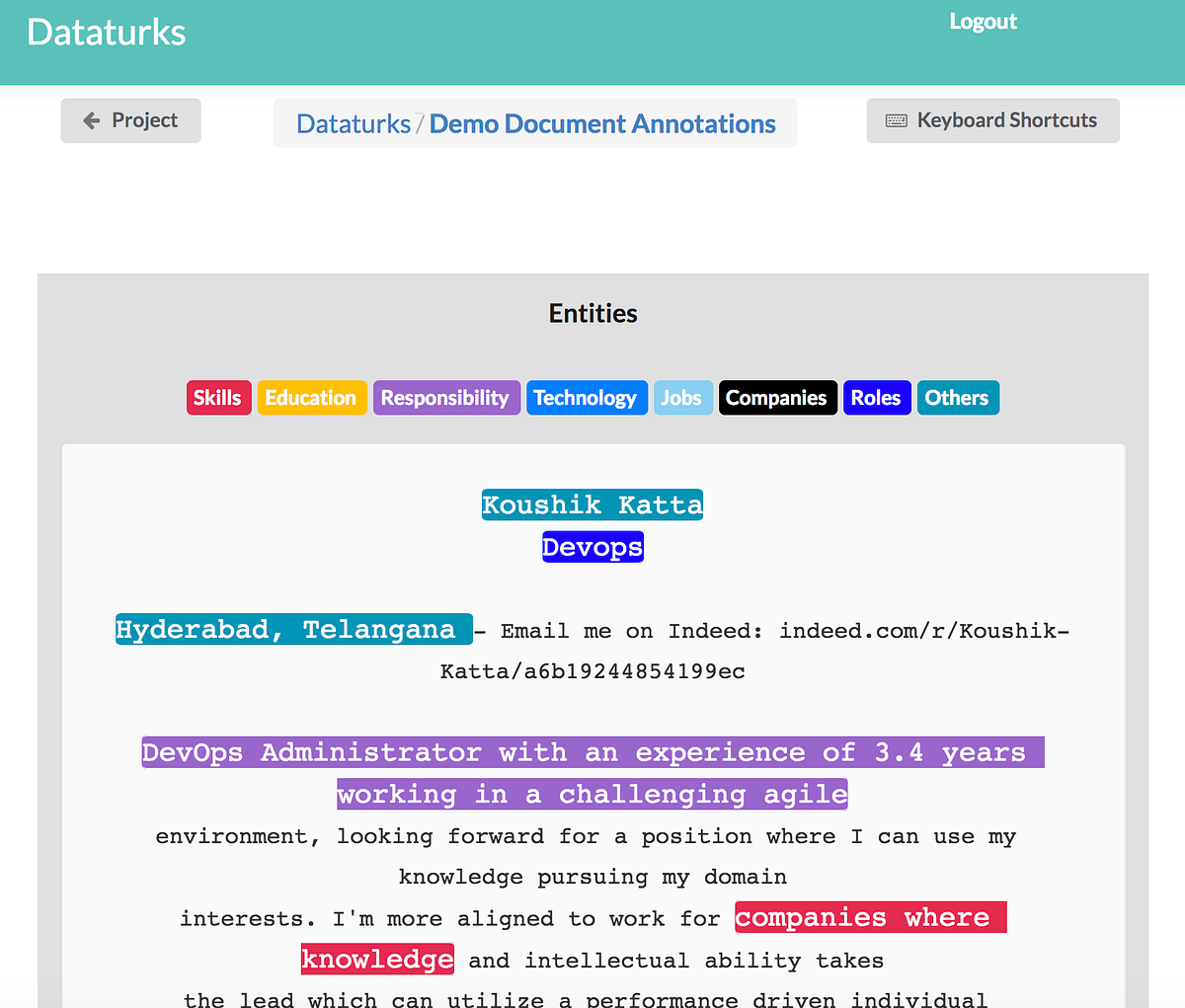 Named Entity Annotation Tool. Tag and mark entities in PDF, DOC, DOCX… | by DataTurks: Data ...